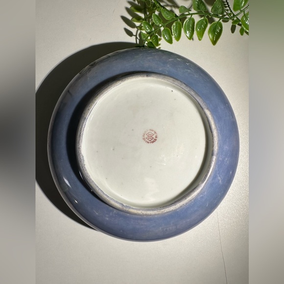 Accents | Vintage Japanese Hand Painted Blue Lusterware Bowl Flowers Butterflies | Poshmark